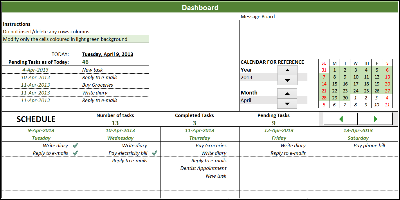 Excel Task Manager Template Kitefile