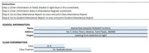 School Attendance Register and Report - Free Excel Spreadsheet