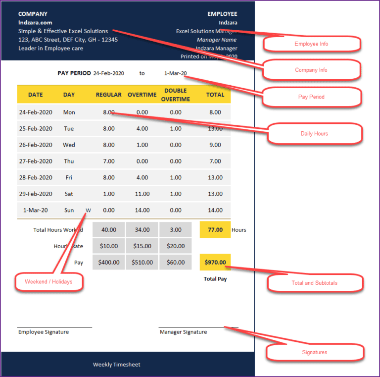 2023 Employee Timesheet - Excel Timecard & Work Hours Calculator