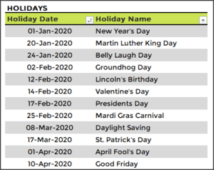 Free 2020 Excel Calendar Template - 20 Calendar designs