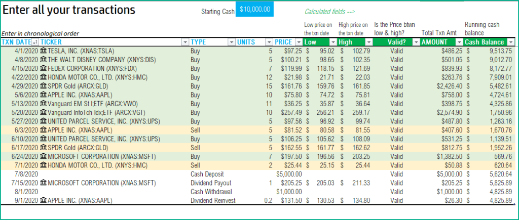 2023 Stock Portfolio Tracker Excel Template With Live Data