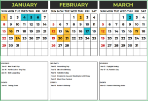 Excel Calendar 2023 with 23 designed layouts - Free Download