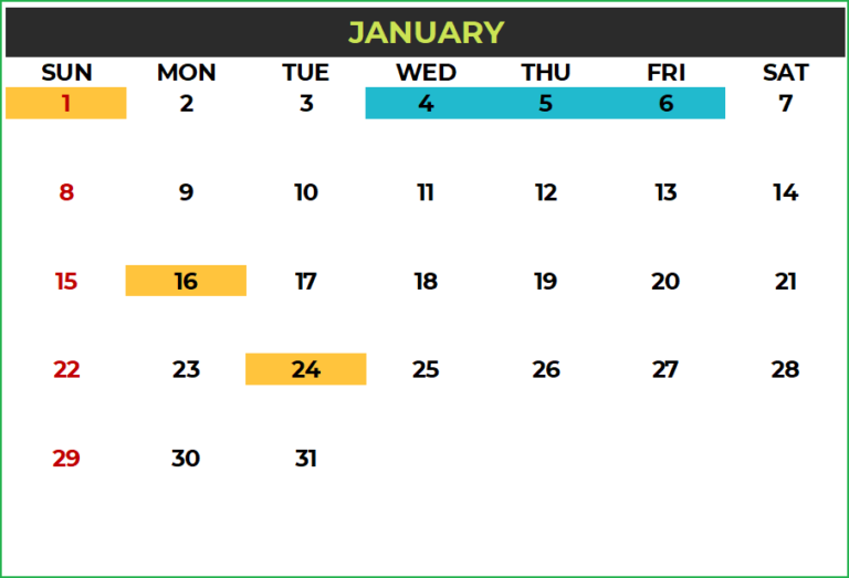 Excel Calendar 2023 with 23 designed layouts - Free Download