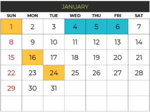 Excel Calendar 2023 with 23 designed layouts - Free Download