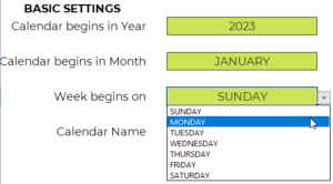 Excel Calendar 2023 with 23 designed layouts - Free Download