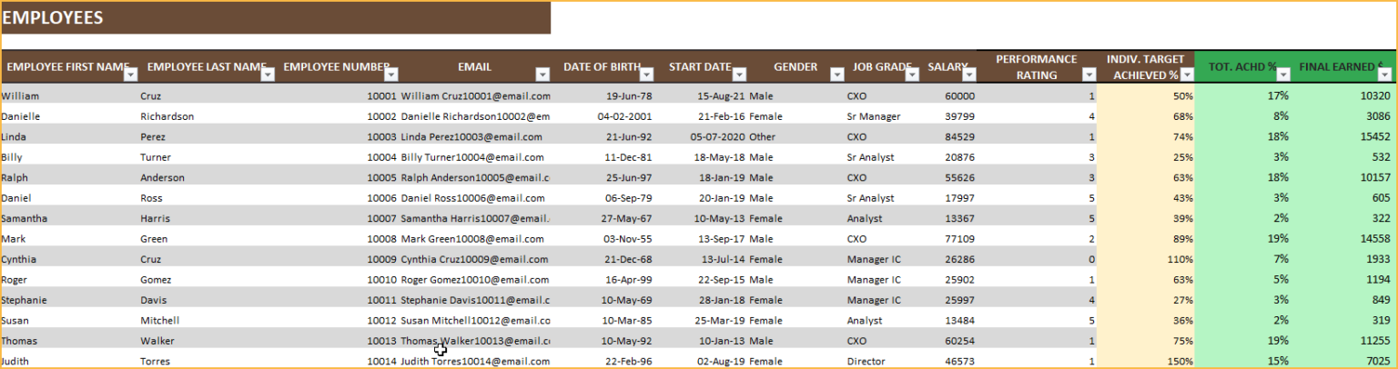 Employee Annual Bonus Planner 2024 in Excel