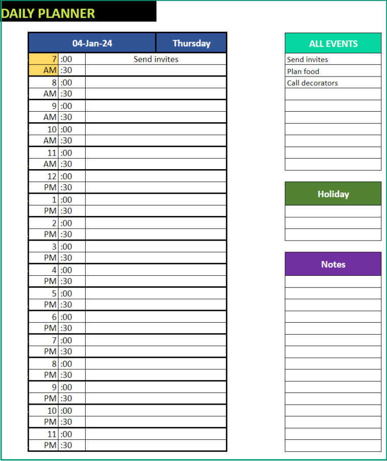 Free Calendar template for Google sheets - 24 Different designs