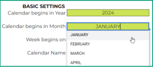 Free Calendar template for Google sheets - 24 Different designs