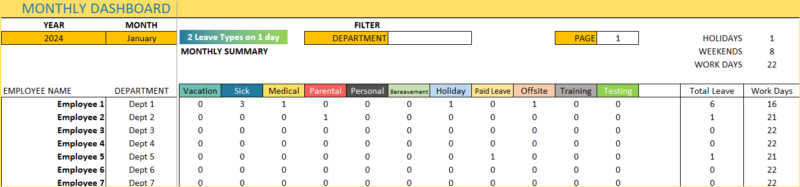 Download HR Leave Tracker Excel Template
