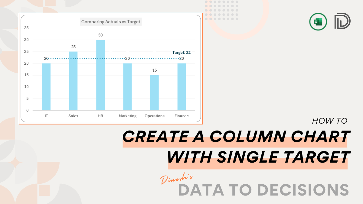 How To Create A Column Chart With A Single Target In Excel Indzara