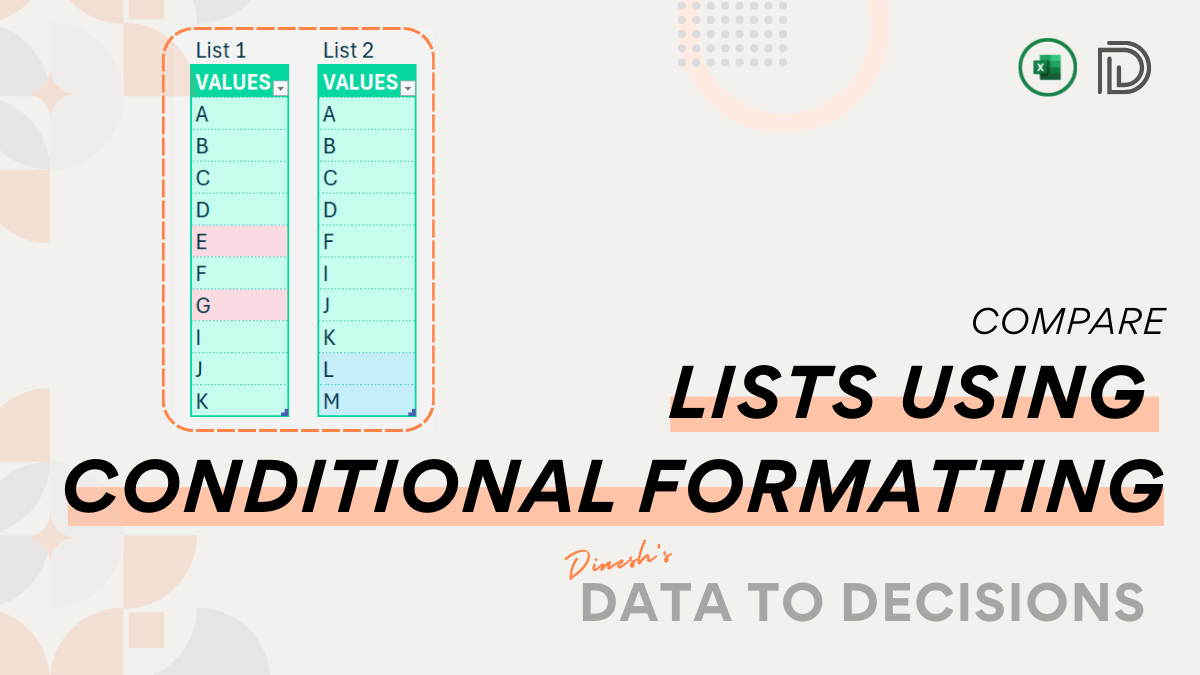 Compare Two Lists Using Conditional Formatting In Excel 1323