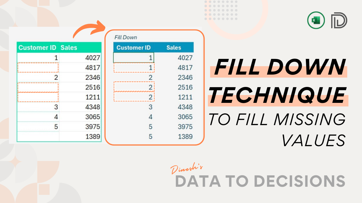 Fill Missing Values In Excel By Fill Down Technique