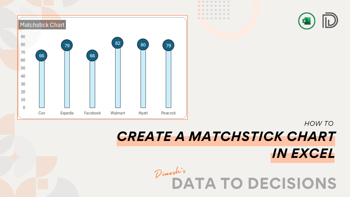 How to Create a Vertical Matchstick Chart in Excel?
