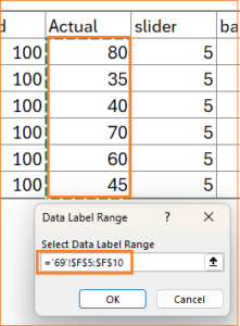 How to Create a Slider with Context using Stacked Columns in Excel?